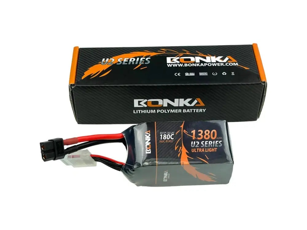 Bonka U2 Ultra Light 1380mAh 180C 6S LiPo Battery – defianceRC