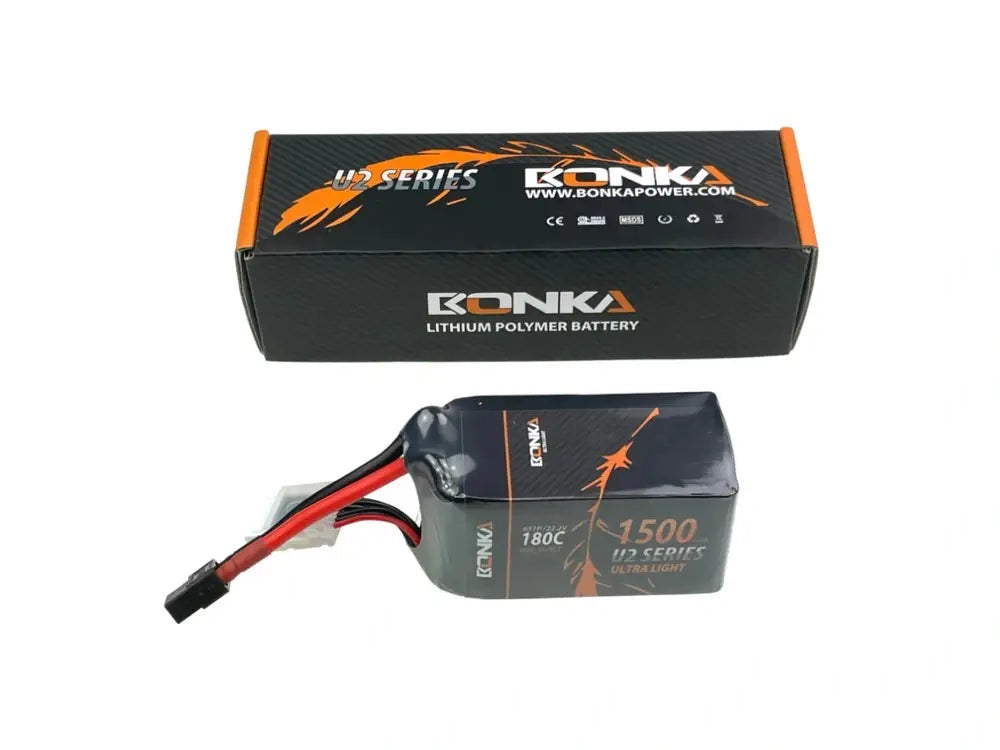 Bonka U2 Ultra Light 1500mAh 180C 6S LiPo Battery – defianceRC