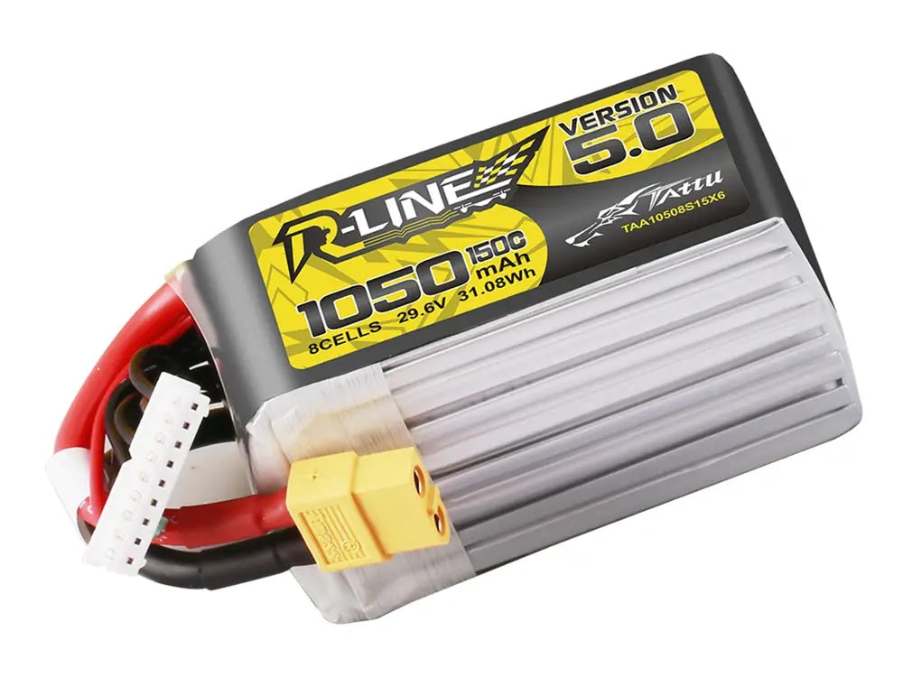 Tattu R-Line Version 5.0 1050mAh 29.6V 150C 8S LiPo – defianceRC
