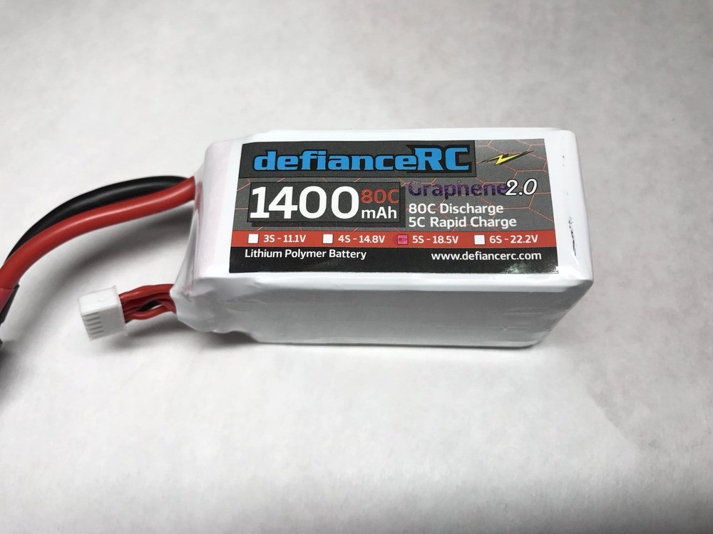 Defiance RC 5S 1400mAh 80C Graphene 2.0 LiPo Battery – defianceRC
