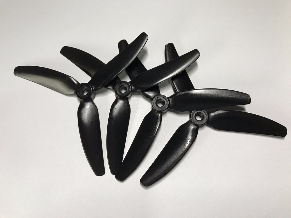 HQ Prop Black 5x4x3V1S Tri Blade Propellers ( 2 CW, 2 CCW ) – defianceRC